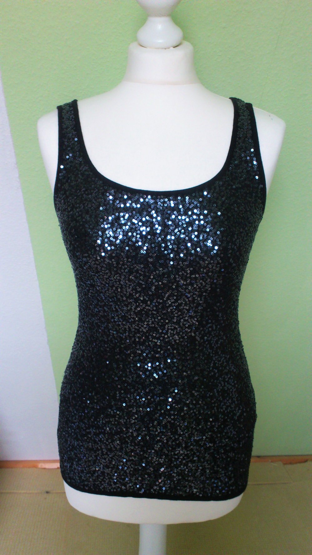 Top mit Pailetten schwarz Amisu S 36 Party glitzer New Yorker ...