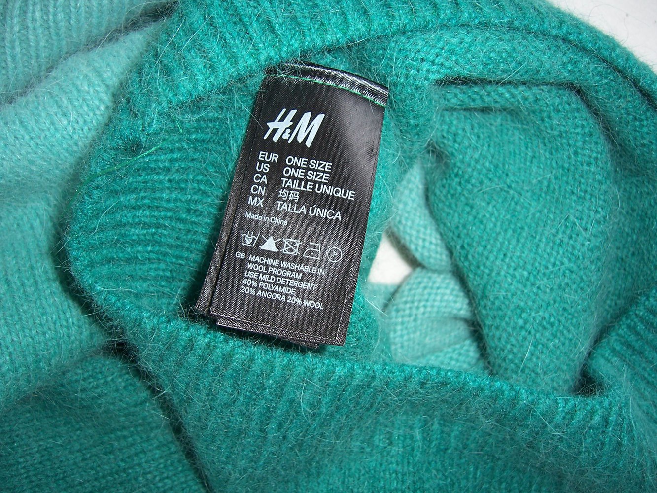H&M - h&m Loop Angora Schal Schlauchschal Tube Grün Türkis Smaragdgrün ...