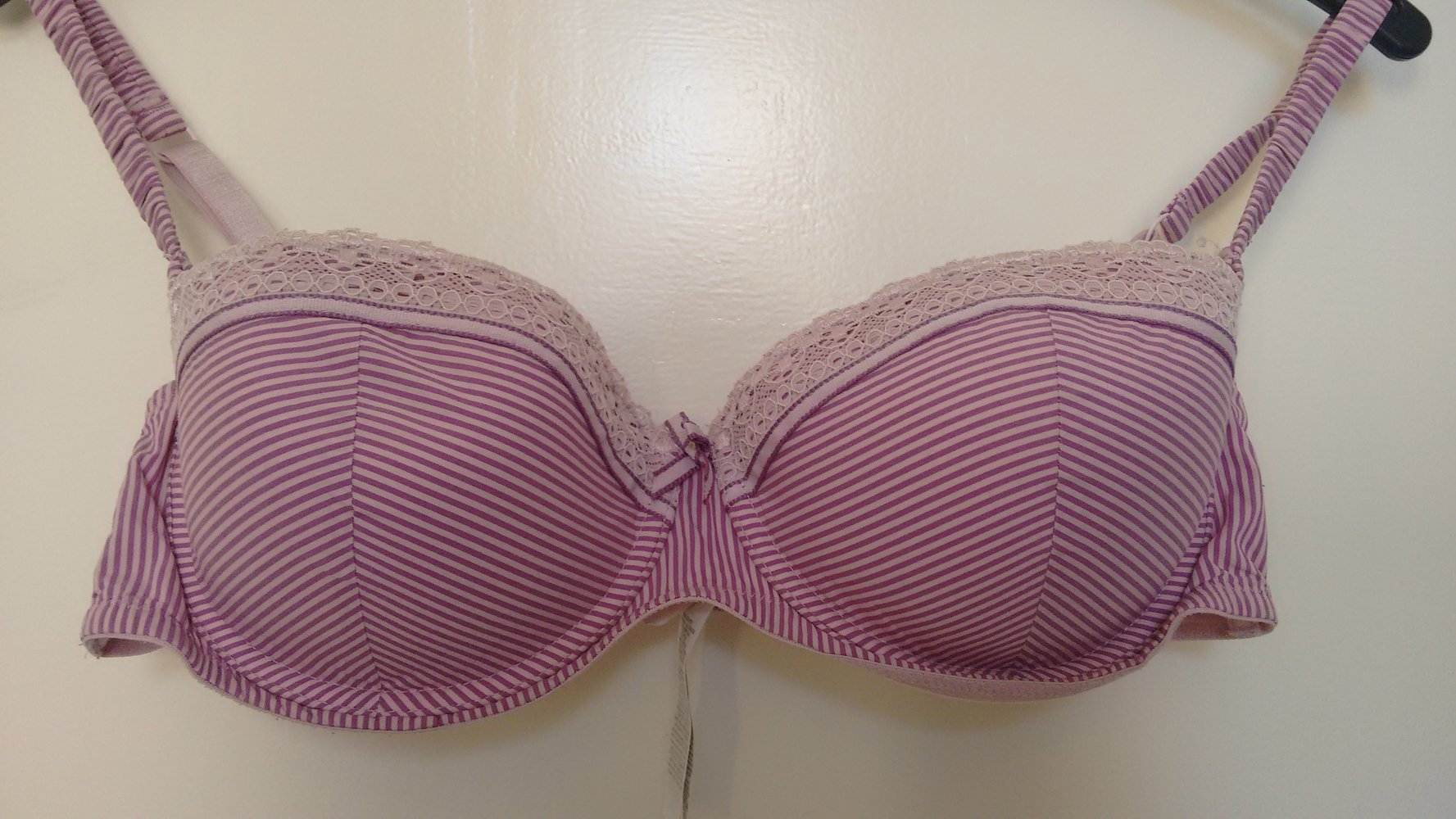 Ann Christine - pink gestreifter Balconette BH mit abnehmbaren Trägern ...