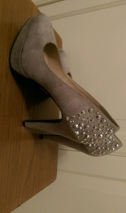 Deichmann Graceland Pailetten Strass High Heels Plateau Pumps Grau ...