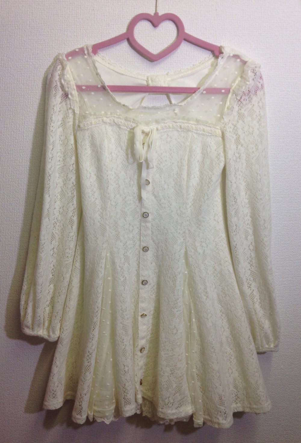 Liz Lisa weißes Kleid aus Spitze m. Schleife, Japan, gyaru, boho, tüll ...